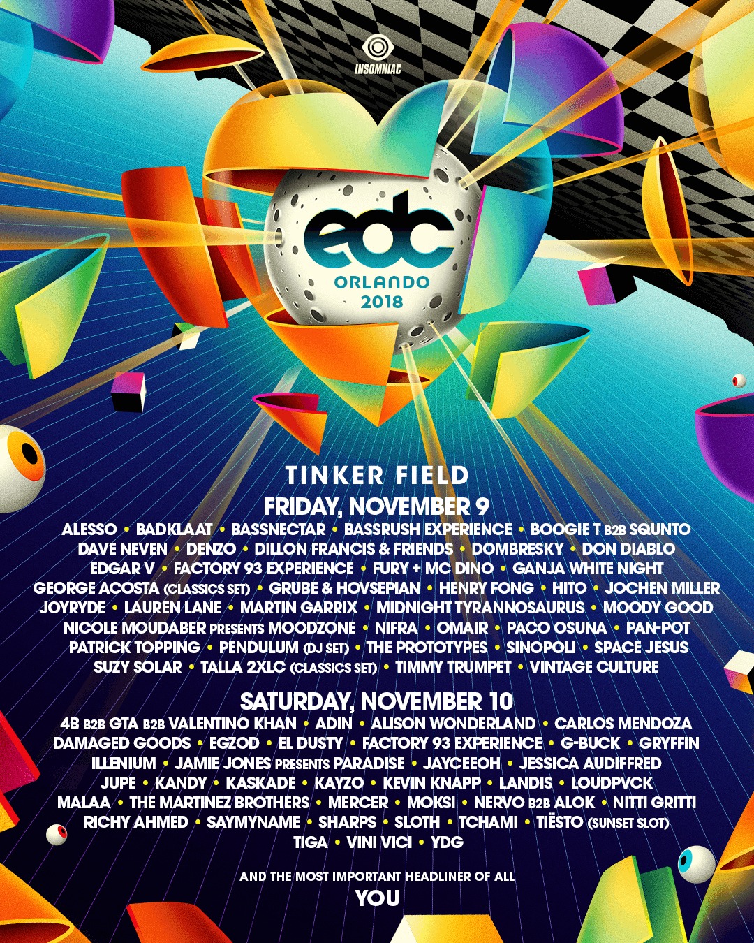 EDC Orlando 2018 Lineup: Tiesto, GTA, Bassnectar and more - EDM Chicago